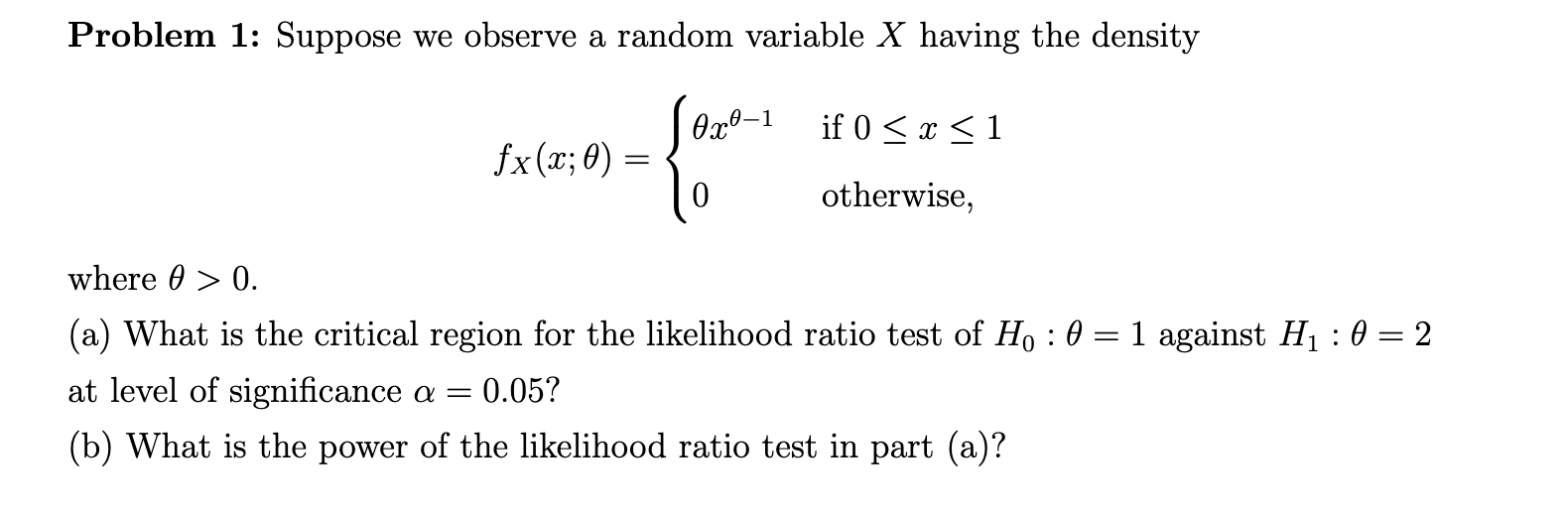 Solved Problem 1: Suppose we observe a random variable X | Chegg.com