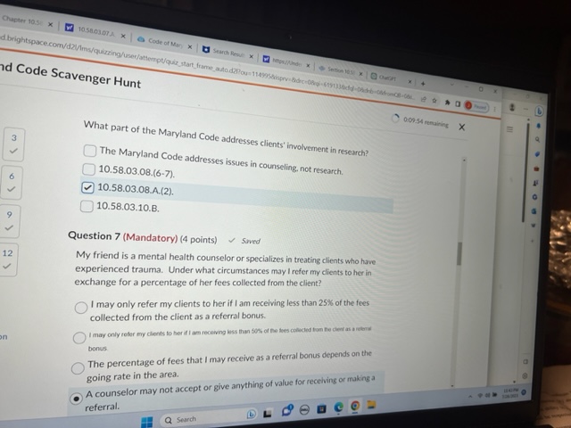 Solved What part of the Maryland Code addresses clients' | Chegg.com