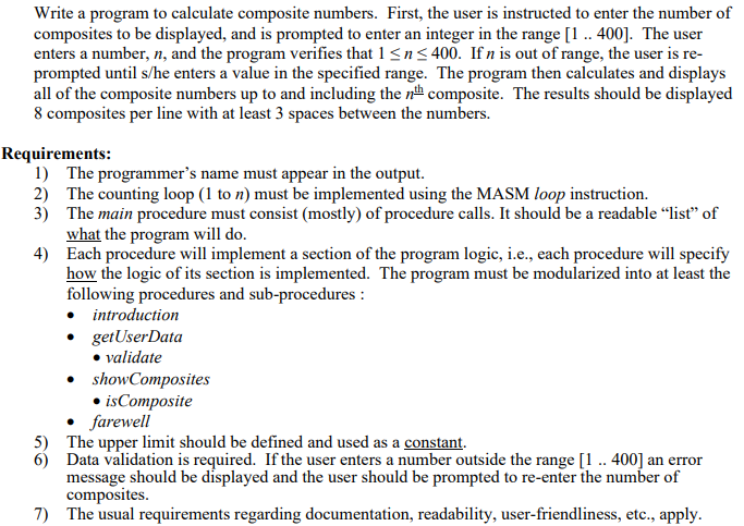 Solved Write a program to calculate composite numbers. | Chegg.com