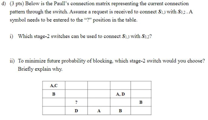 a) (3 pts) Shown below is an STS circuit switch with | Chegg.com