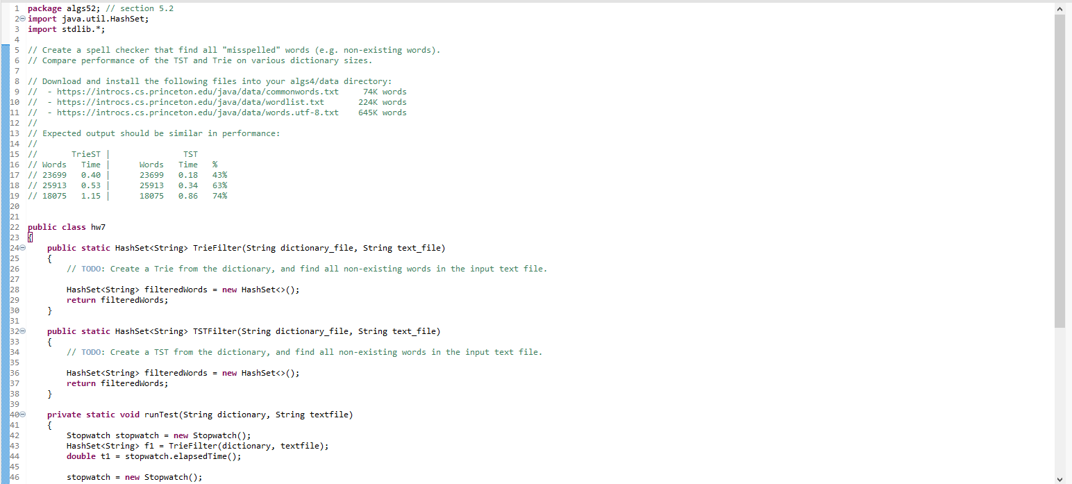 Solved // Create a spell checker that find all | Chegg.com