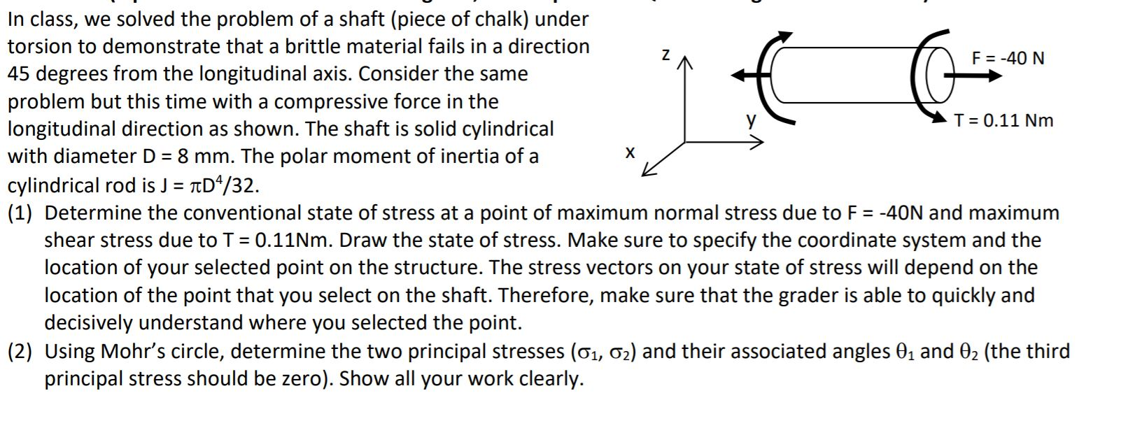 Solved LN + V In class, we solved the problem of a shaft | Chegg.com
