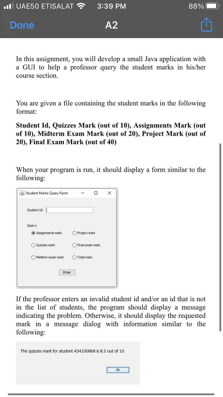 Solved You are given a file containing the student marks in | Chegg.com