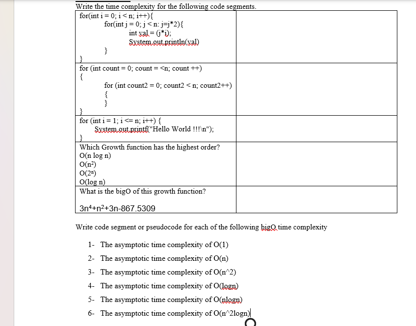 Solved Write code segment or pseudocode for each of the | Chegg.com Solved Write code segment or pseudocode for each of the | Chegg.com