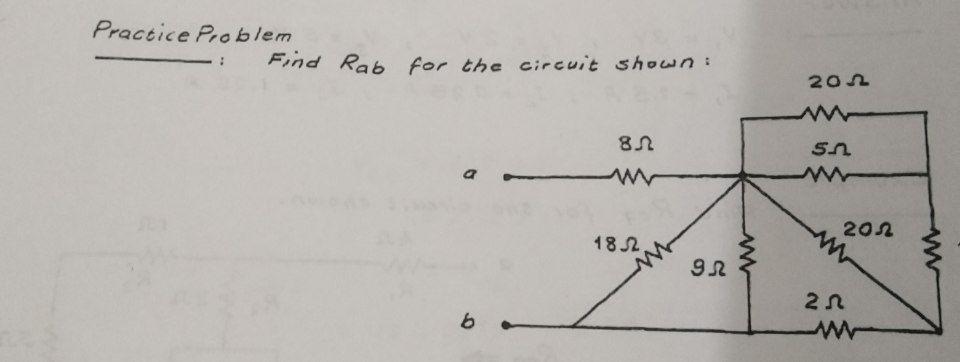 Solved Practice Problem Find Rab for the circuit shown: 2012 | Chegg.com