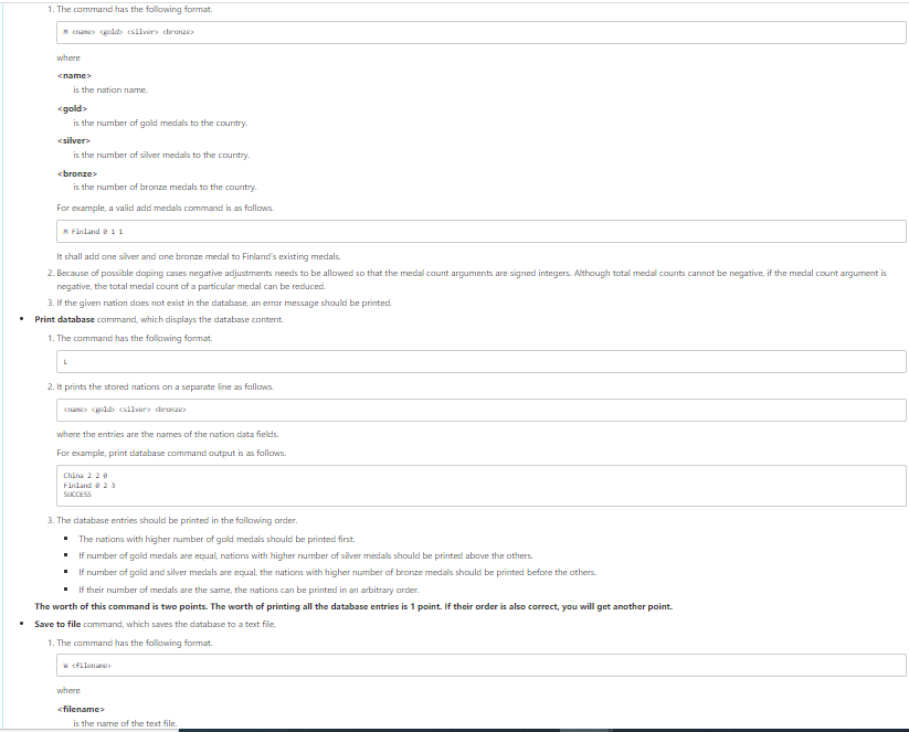 Solved Olympics Implement a system that tracks the olympic | Chegg.com