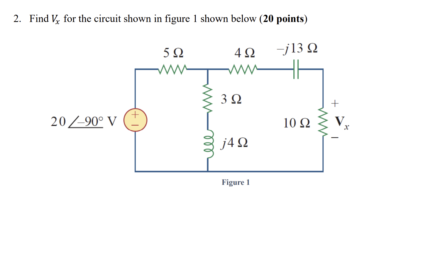 Solved 2. Find Vx for the circuit shown in figure 1 shown | Chegg.com