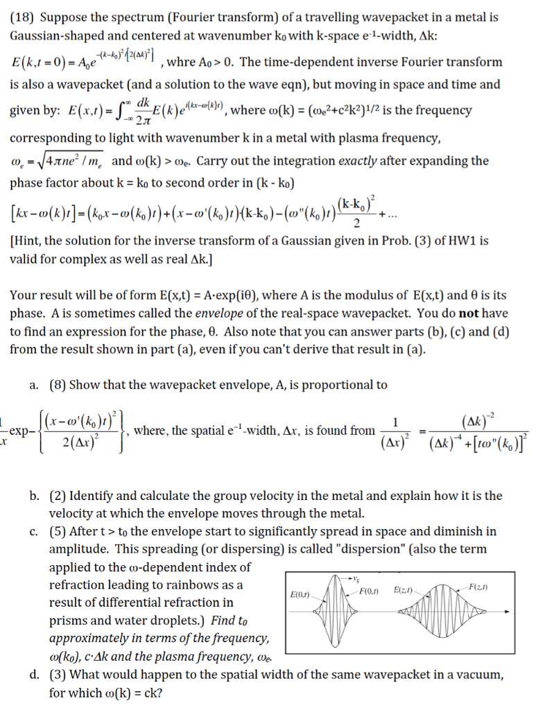 Solved (18) Suppose the spectrum (Fourier transform) of a | Chegg.com