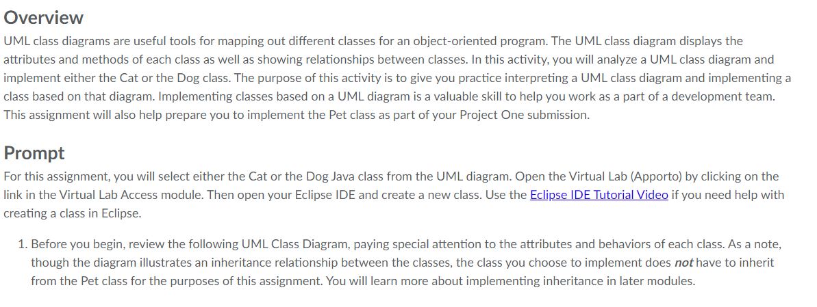 Solved Overview UML class diagrams are useful tools for | Chegg.com