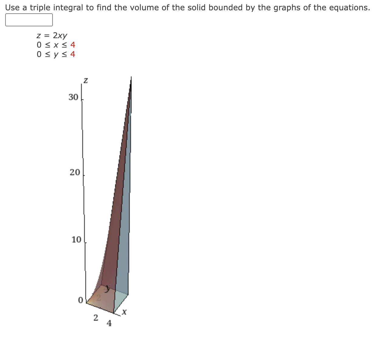 Use a triple integral to find the volume of the solid | Chegg.com