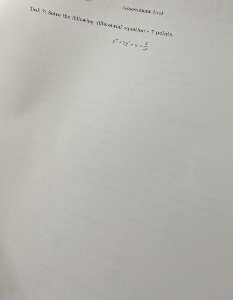 Solved Task 7: Solve the following differential equation - 7 | Chegg.com
