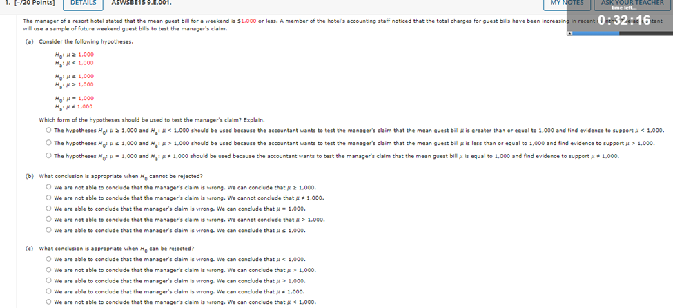 Solved will use a sample of future weekend guest bills to | Chegg.com