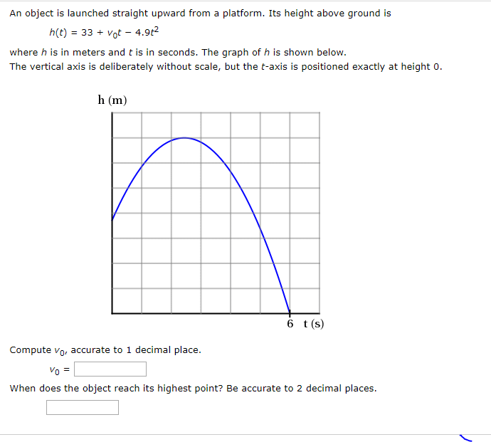 Solved An object is launched straight upward from a | Chegg.com