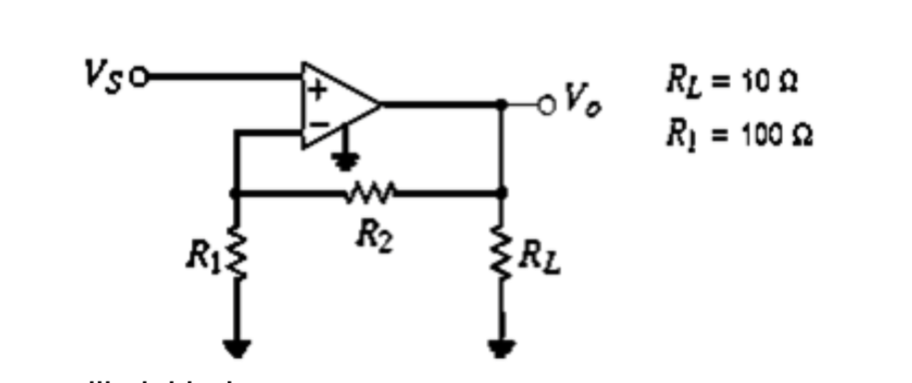 [Solved]: R1 = 100 ohm R2= 10 ohm To amplify the signal show