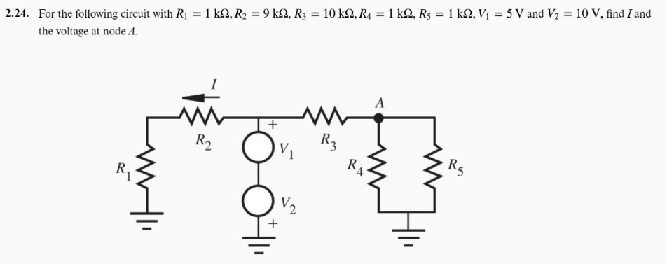 Solved 2.24. For the following circuit with | Chegg.com