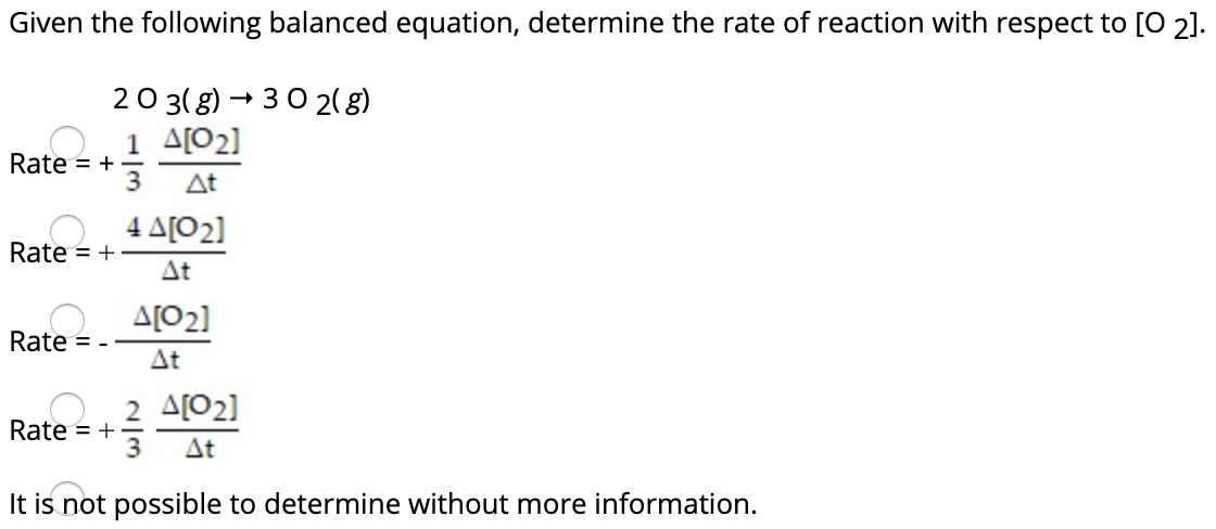 Solved Given the following balanced equation, determine the | Chegg.com