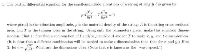 Solved . The partial differential equation for the | Chegg.com