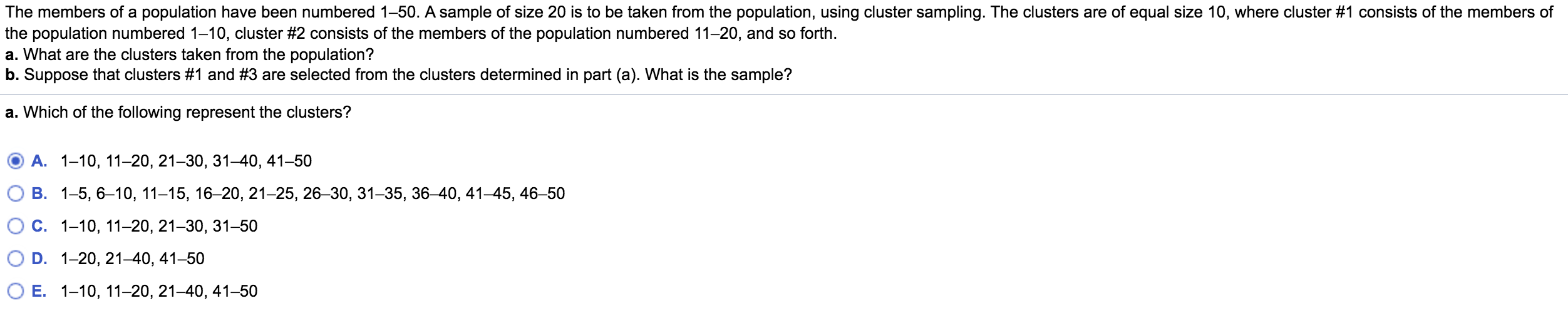 Solved The members of a population have been numbered 1-50. | Chegg.com