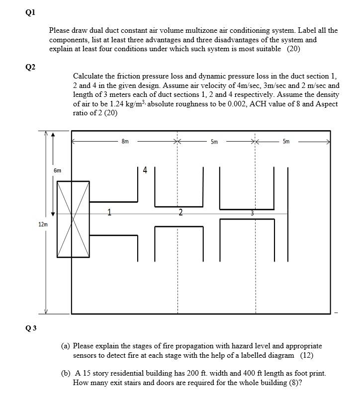 Solved Q1 Please draw dual duct constant air volume | Chegg.com