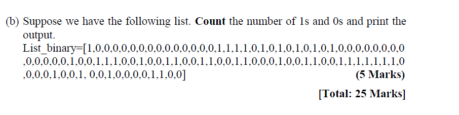 Solved (b) Suppose we have the following list. Count the | Chegg.com