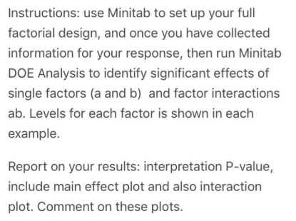 Solved Instructions: use Minitab to set up your full | Chegg.com