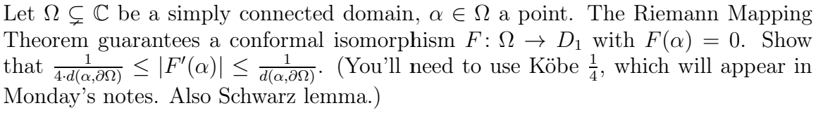 Solved Let Ω⊊C be a simply connected domain, α∈Ω a point. | Chegg.com
