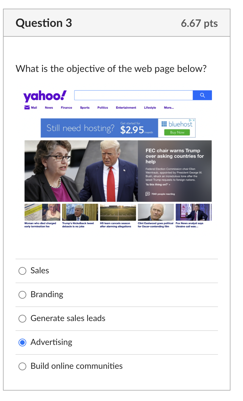 Solved Question 3What is the objective of the web page | Chegg.com