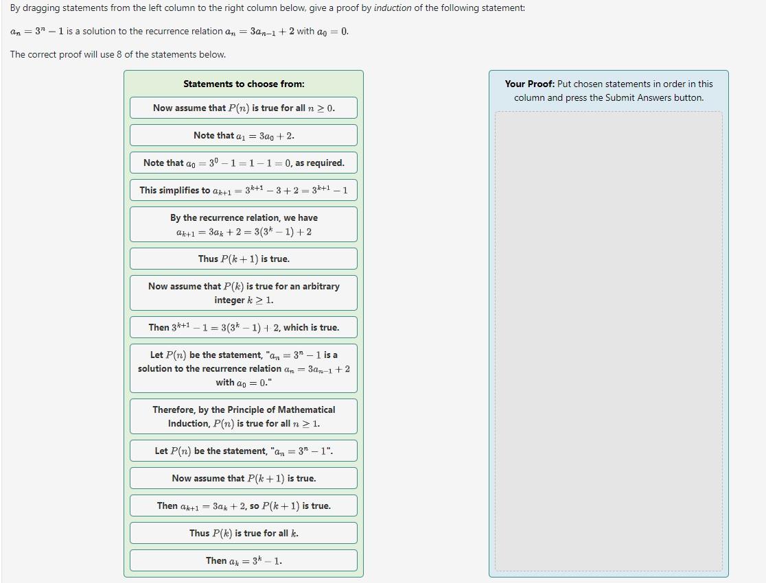 Solved By dragging statements from the left column to the | Chegg.com