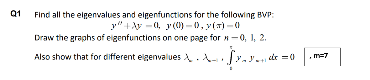 Solved Find all the eigenvalues and eigenfunctions for the | Chegg.com