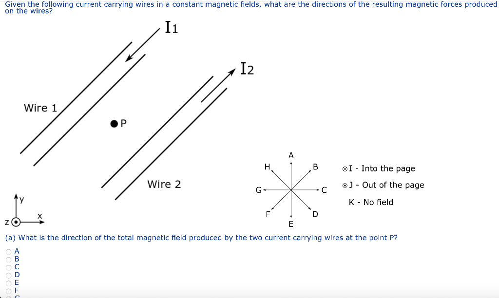 Solved Given the following current carrying wires in a | Chegg.com