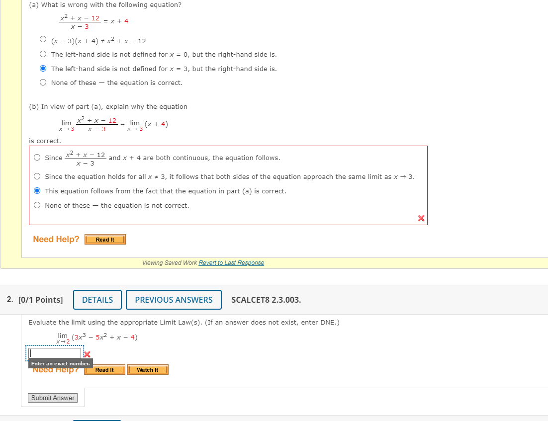 Solved (a) What is wrong with the following equation? x2 + x | Chegg.com