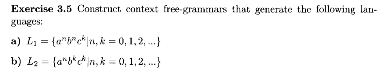 Solved Exercise 3.5 Construct context free-grammars that | Chegg.com