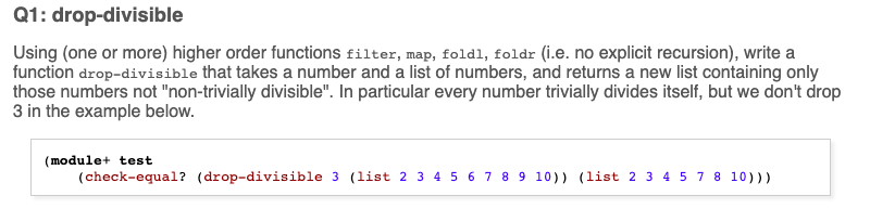 Solved Q1: drop-divisible Using (one or more) higher order | Chegg.com