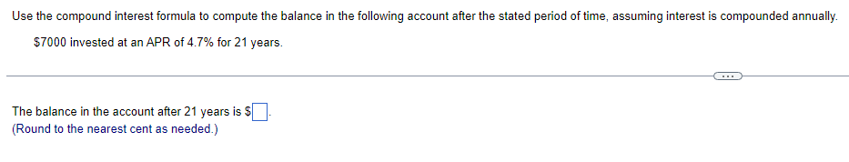 Solved Use the compound interest formula to compute the | Chegg.com
