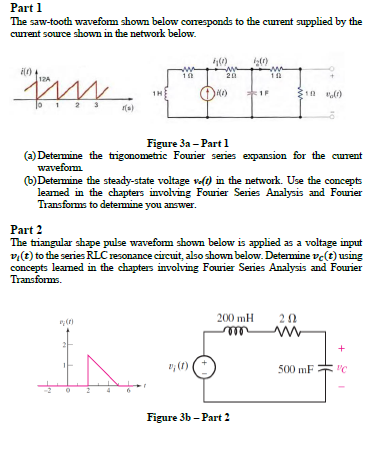 Solved Part 1 The saw-tooth waveform shown below corresponds | Chegg.com