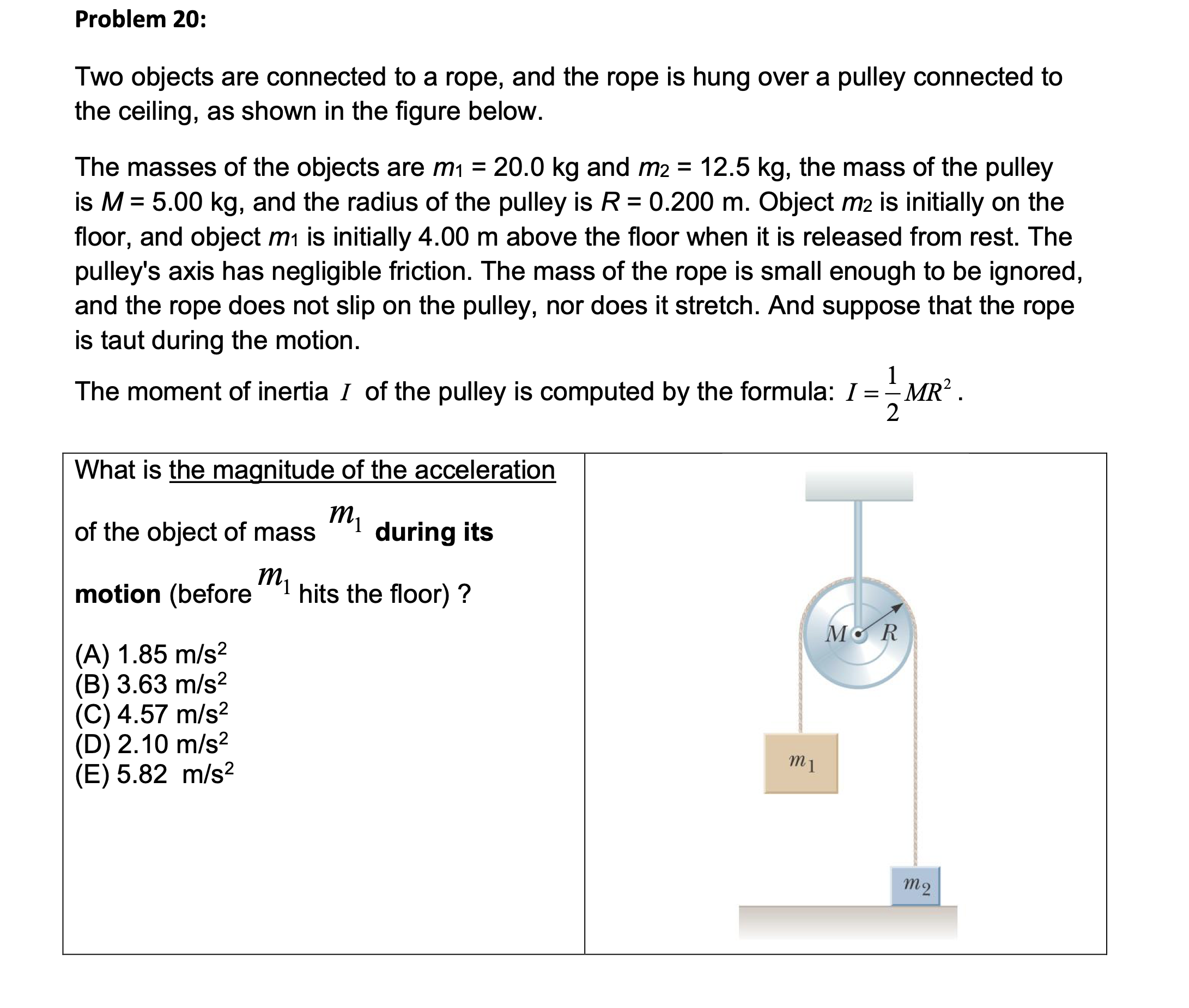 Solved Two Objects Are Connected To A Rope And The Rope Is