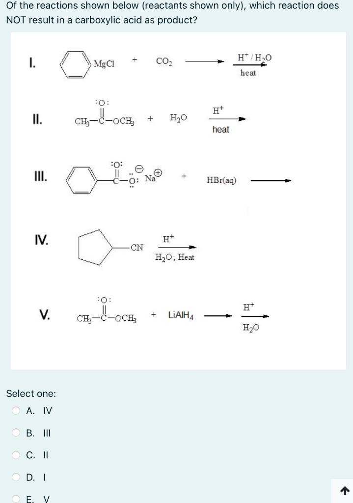 Solved Of the reactions shown below (reactants shown only), | Chegg.com
