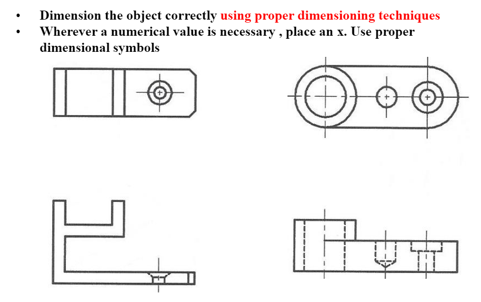 Solved Dimension the object correctly using proper | Chegg.com
