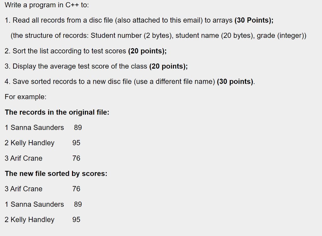 Solved Write A Program In C To 1 Read All Records From A 