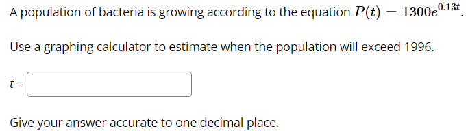 Solved A population of bacteria is growing according to the | Chegg.com