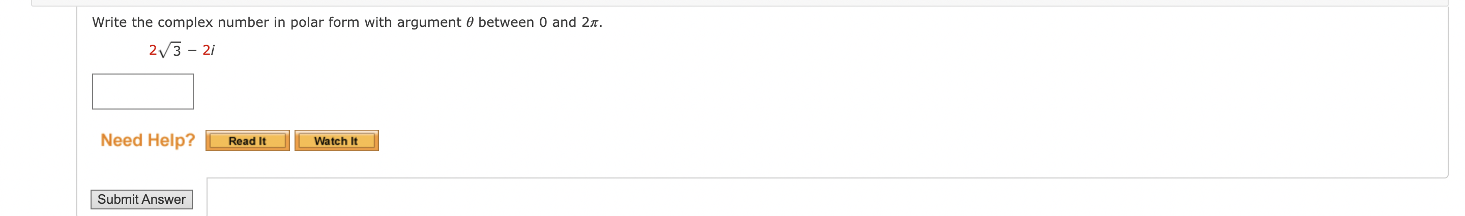 Solved Write the complex number in polar form with argument | Chegg.com