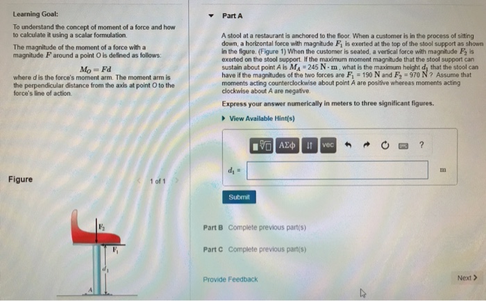 Solved Learning Goal: Part A To understand the concept of | Chegg.com