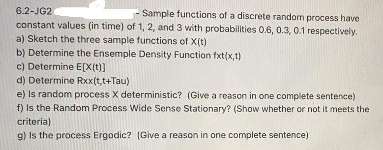 Solved 6.2-JG2 Sample functions of a discrete random process | Chegg.com