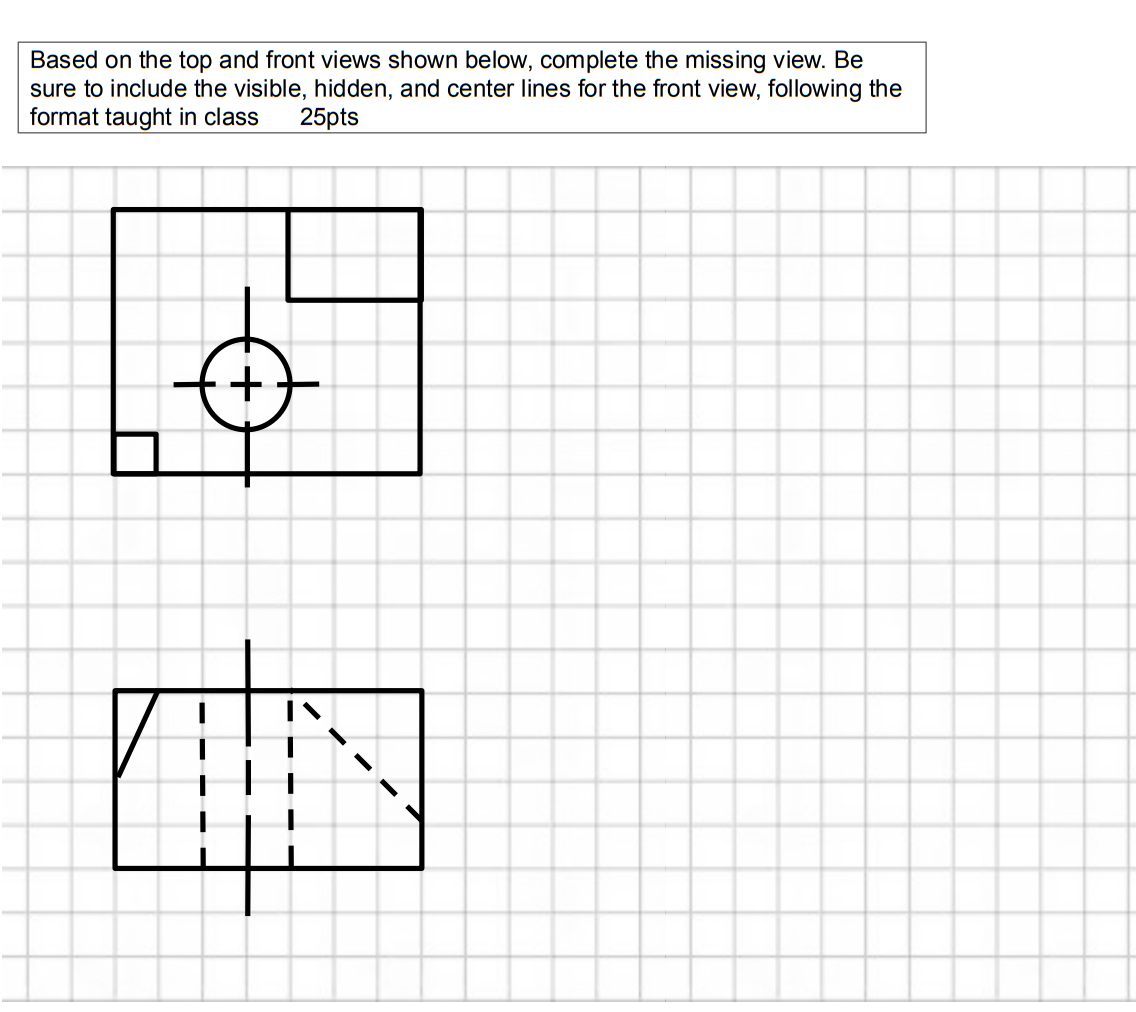 Solved Based on the top and front views shown below, | Chegg.com