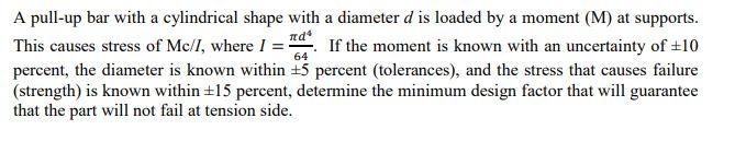 Solved 64 A pull-up bar with a cylindrical shape with a | Chegg.com