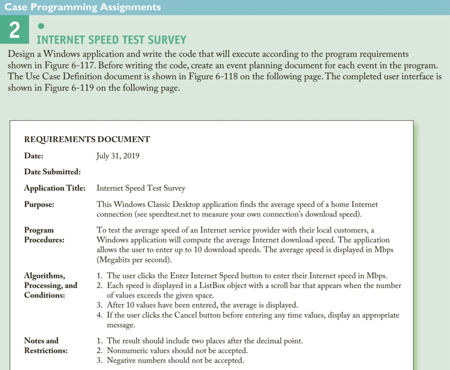 Solved Case Programming Assignments 2 INTERNET SPEED TEST | Chegg.com