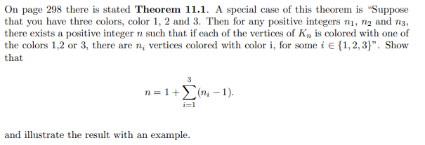 On page 298 there is stated Theorem 11.1. A special | Chegg.com