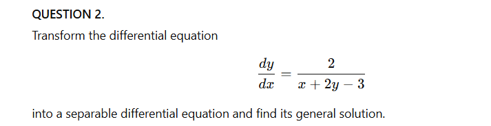 Solved QUESTION 2.Transform the differential | Chegg.com