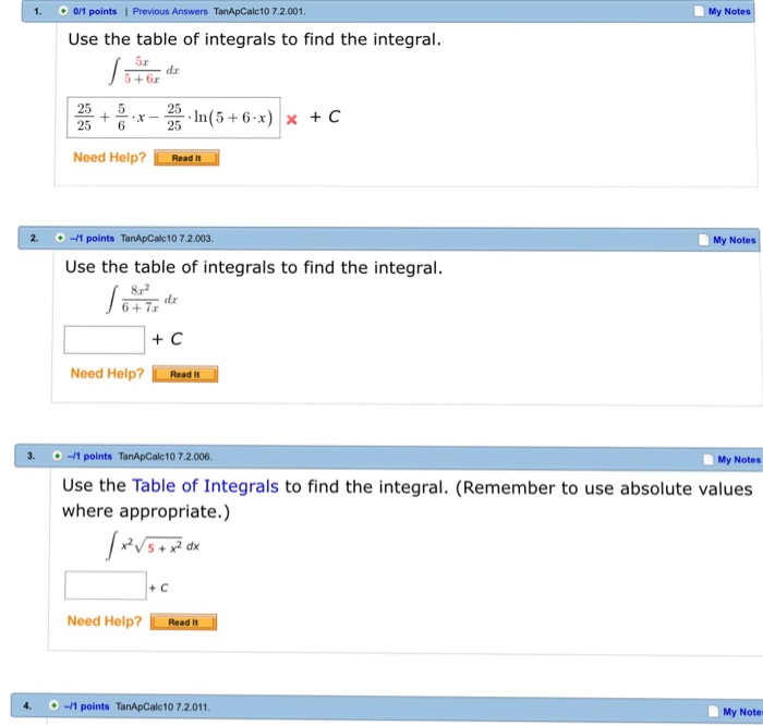 Solved Use the table of integrals to find the integral. | Chegg.com