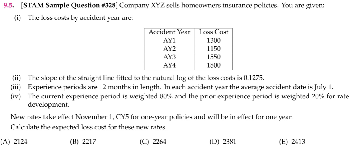 Solved 9.5. [STAM Sample Question #328] Company XYZ sells | Chegg.com